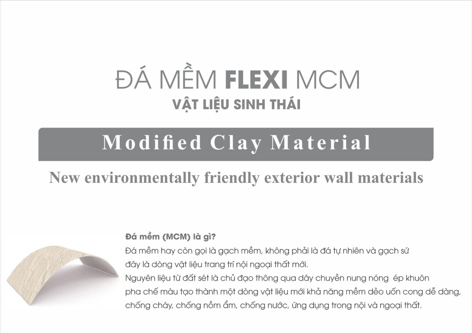 Tấm ốp tường đá mềm Flexi Concrete Board White 100 xi măng