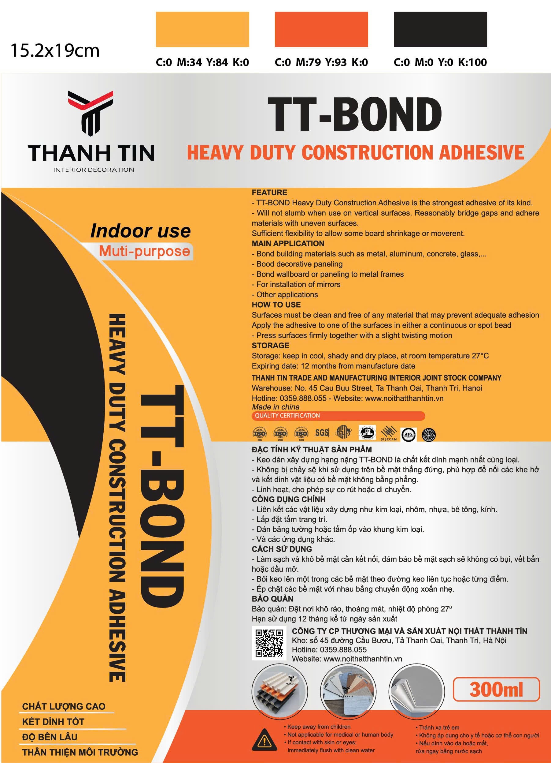 Keo đa năng TT-BOND - Nội Thất Thành Tín - Tấm Ốp Đa Năng Sợi Tre